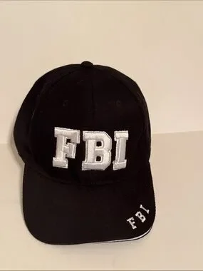 Accessories | Black Cap With White Fbi Embroidery | Poshmark